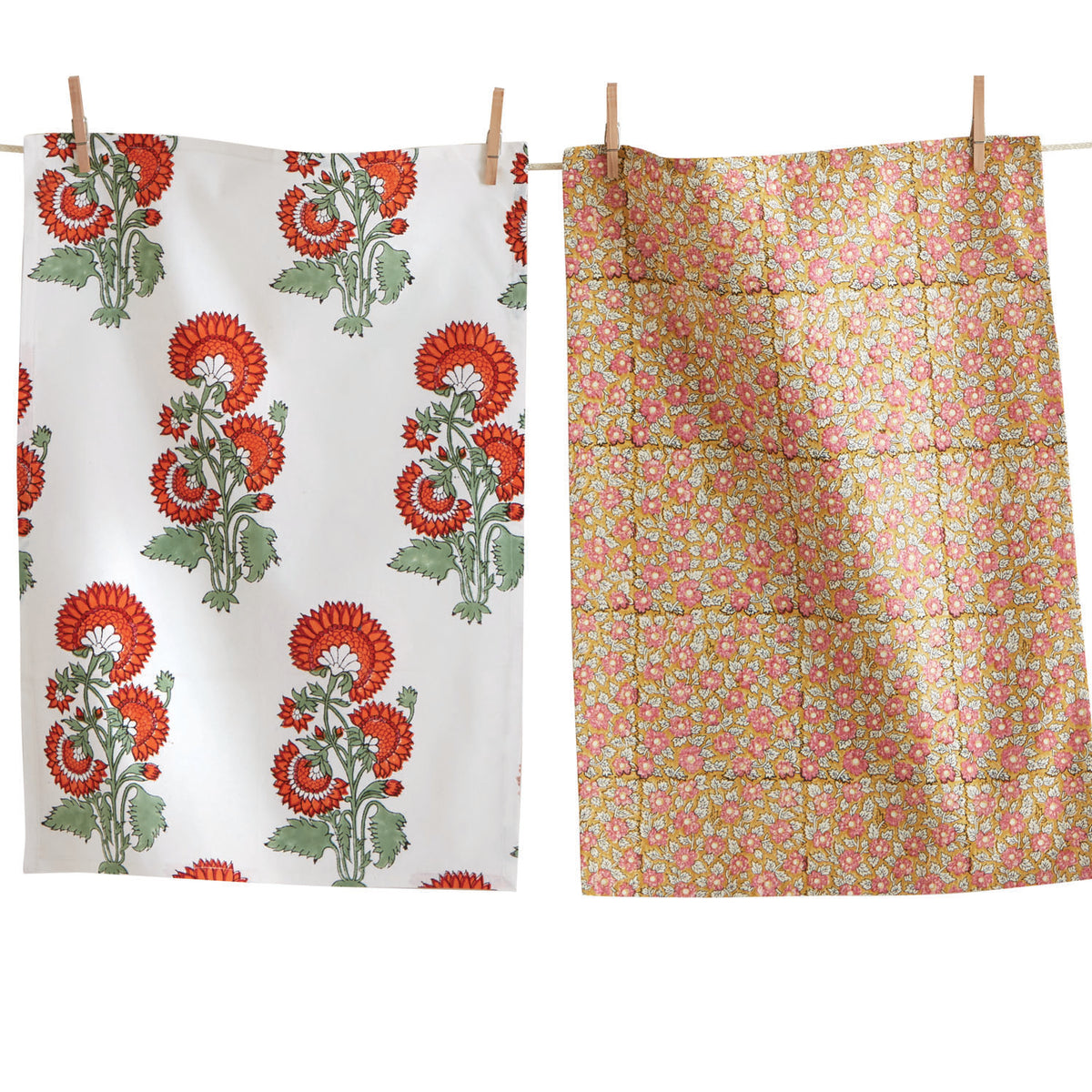 Phool Block Print Dishtowel Set Of 2 – tag