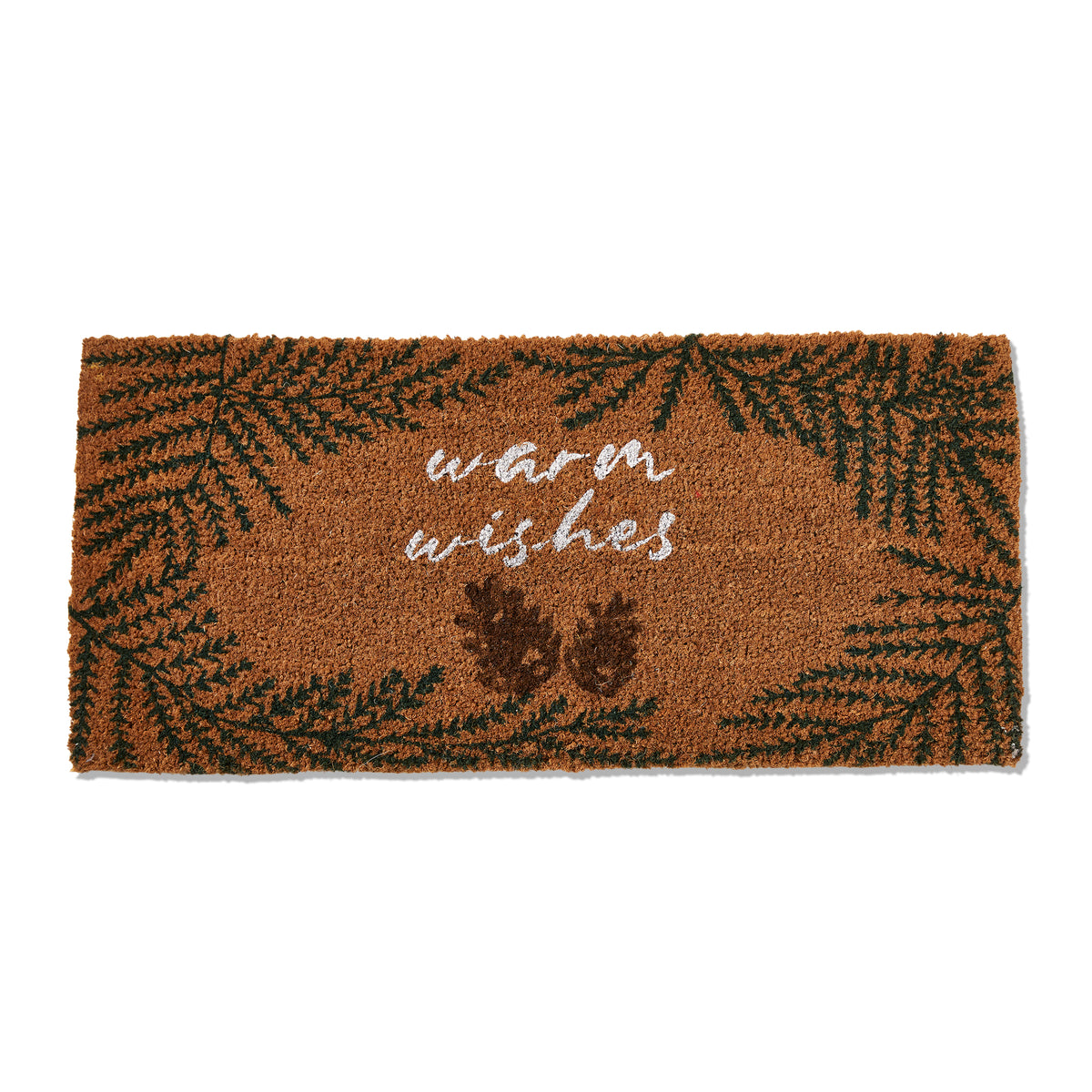 Warm Wishes Pine Cone Estate Coir Mat – tag