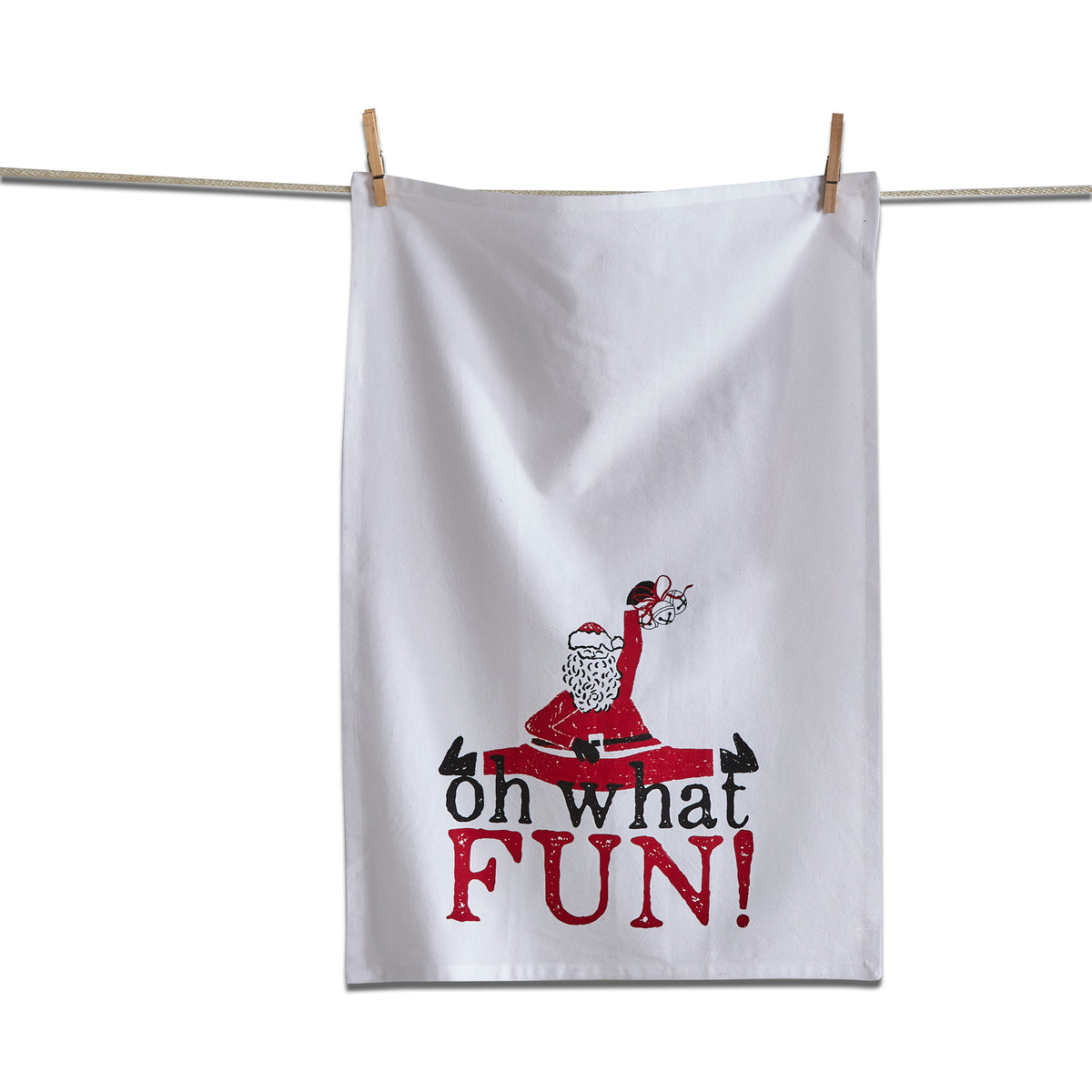Oh What Fun Stand Flour sack Dishtowel – tag