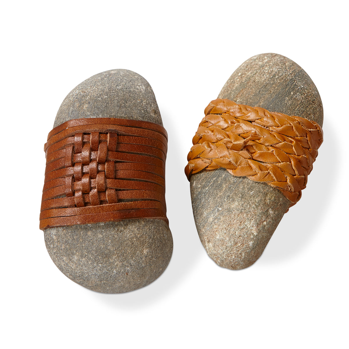 Tranquility Leather Wrapped Stone Assortment Of 2 – tag