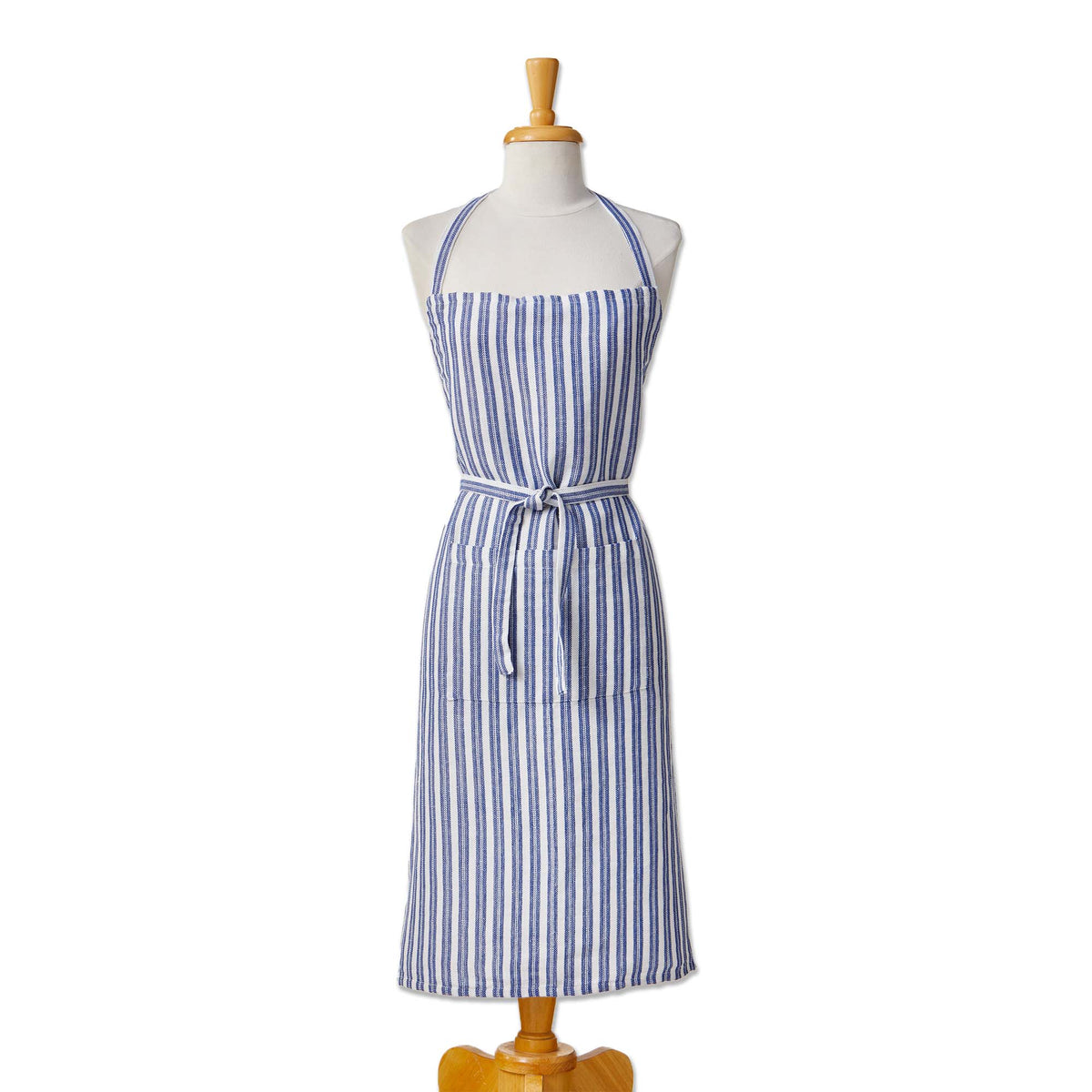 Blue And White Stripe Apron – tag